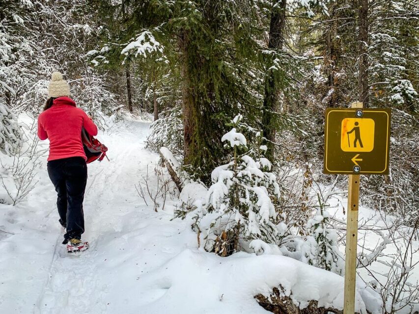 Cascade Amphitheatre Snowshoe Trail in Banff - Travel Banff Canada